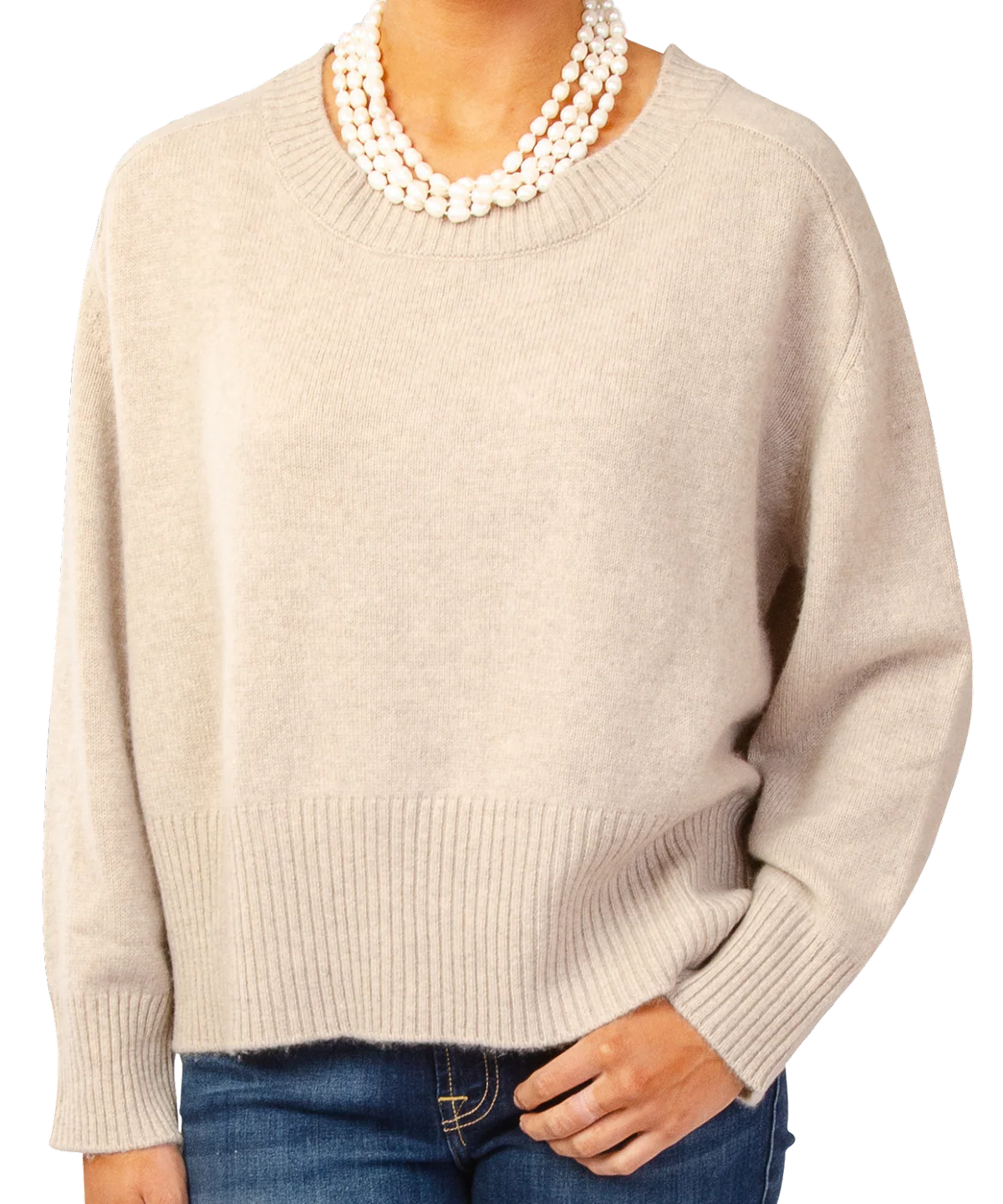 Perfect Day Crew Cashmere Sweater Beige – Youre Invited Too/ dba The ...