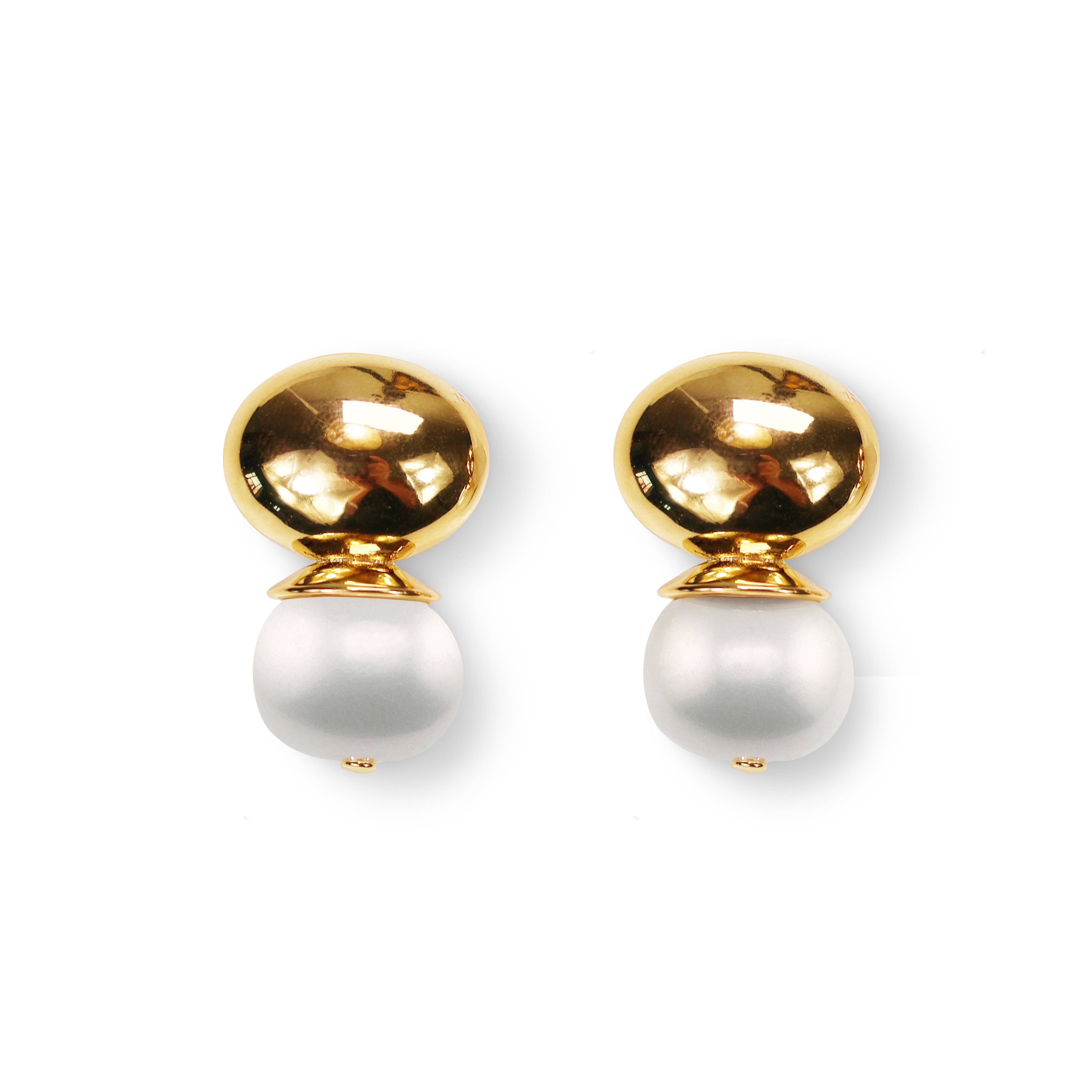 Pebble Orb Earring White Pearl – Youre Invited Too/ dba The Iron Place