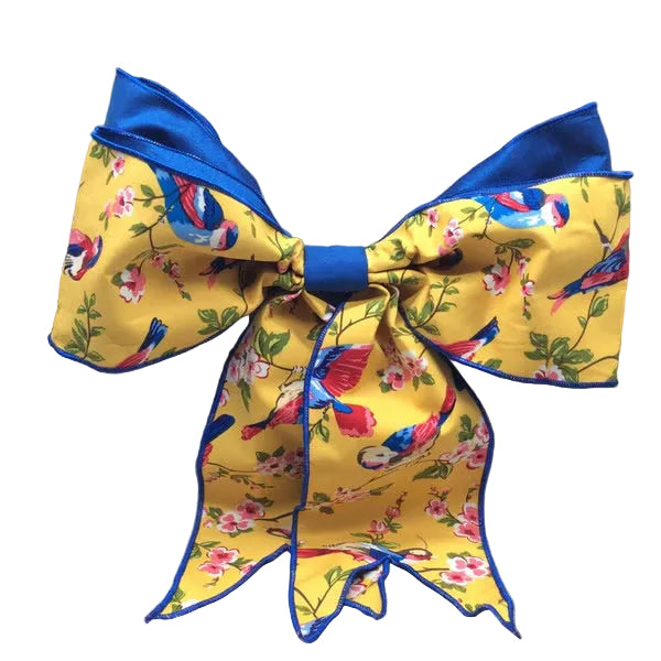 18” Canvas Blue Birds Cherry Blossom Bow (Premade) – Youre Invited Too ...