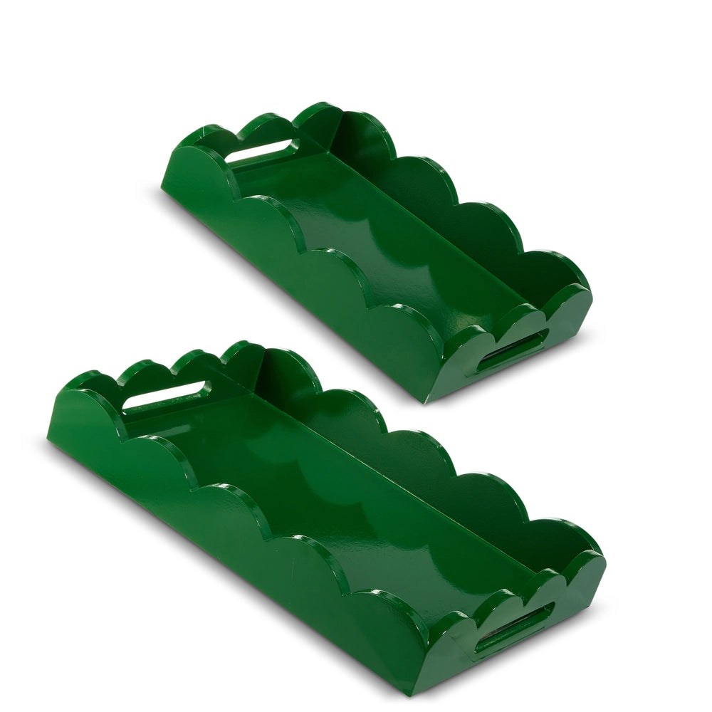 Green Scalloped Trays – Youre Invited Too/ dba The Iron Place