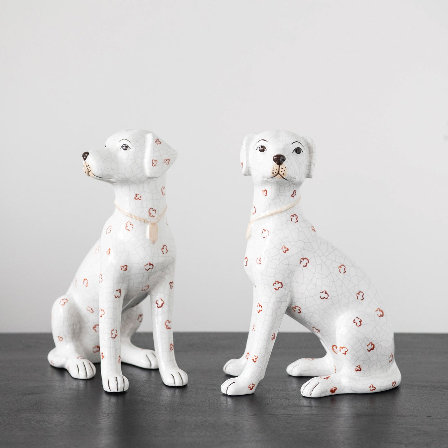 Hand-Painted Ceramic Dog, Crackle Finish, 2 Styles | Set – Youre ...