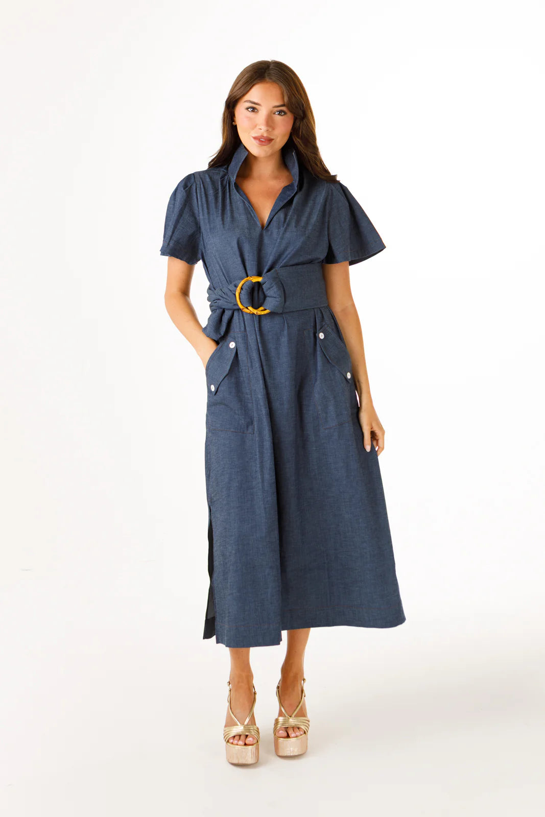 Gretchen Dress (2 New Colors) Denim – Youre Invited Too/ dba The Iron Place