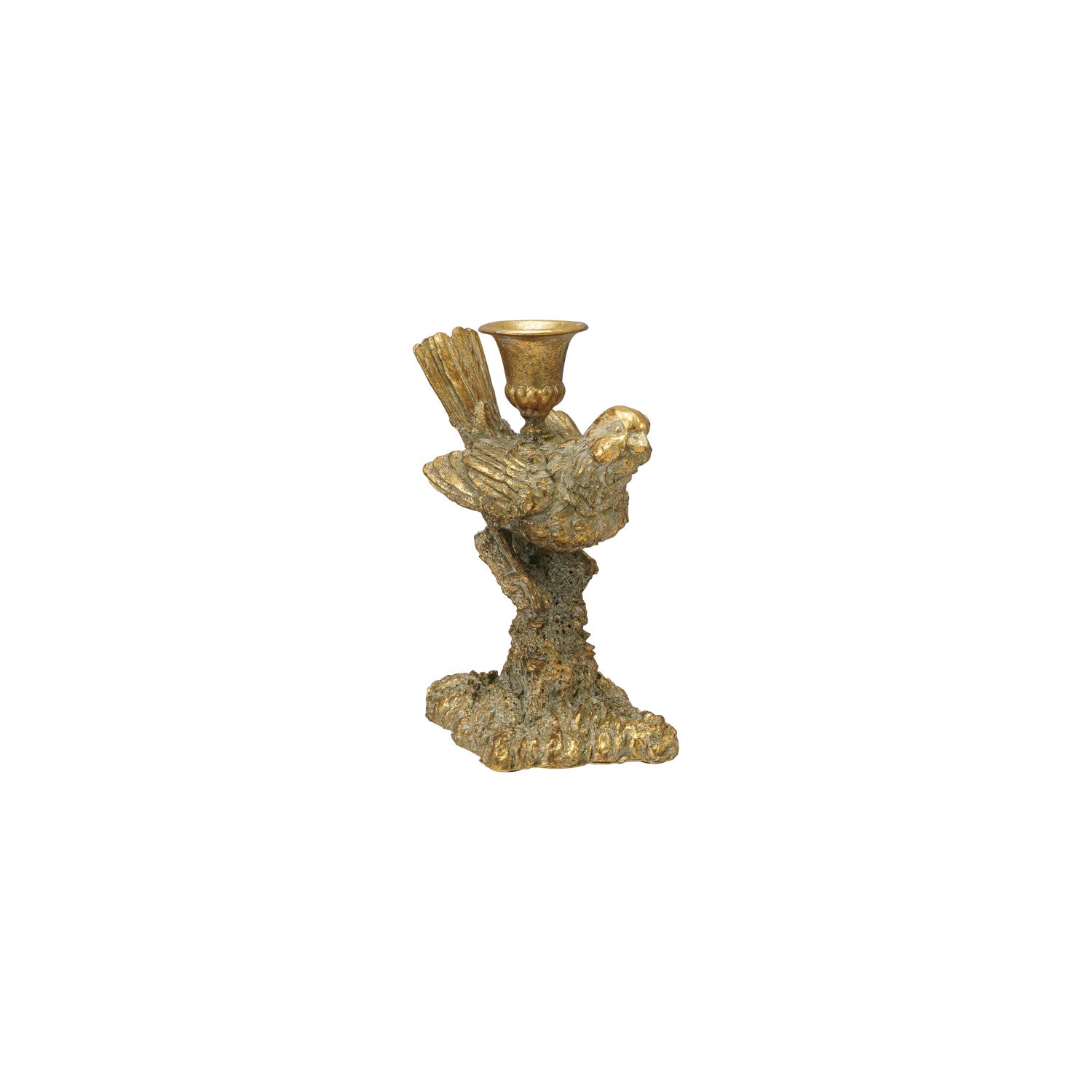 Resin Bird Shaped Taper Holder, Distressed Antique Gold Finish – Youre ...
